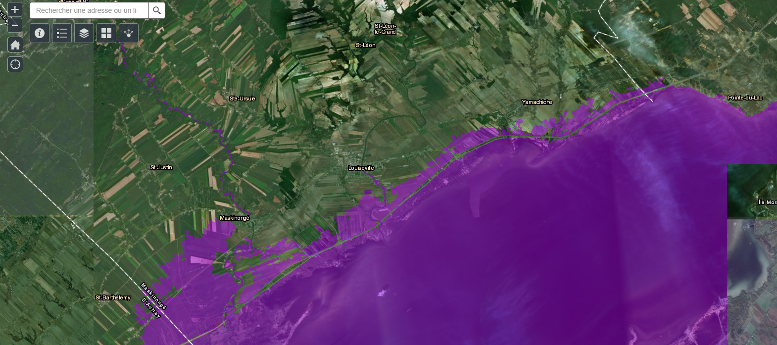 Zones Inondables Carte Géo-Inondations, Ministère des Ressources - Ligne